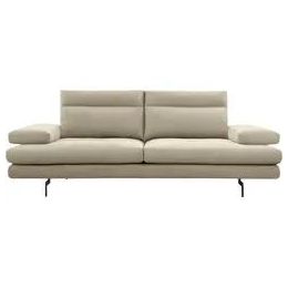 3,5-Sitzer Calia italia "Toby Wing, italienisches Designsofa, super bequem, Megasofa" Sofas Gr. B/H/T: 228cm x 90cm x 113cm, Microfaser MARIO, mit Sitztiefenverstellung-mit Armlehnenverstellung, beige (ecrù mario) inkl. Sitztiefenverstellung und Armteilfunktion, Füße in Schwarz matt