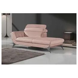 Recamiere Egoitaliano "Sueli, extravagantes Design und erstklassiger Sitzkomfort" Sofas Gr. B/H/T: 180 cm x 100 cm x 110 cm, Leder BULL, Recamiere rechts, rosa (millenium rose) Solitärmöbel, hochwertiger Lederbezug, inklusive Kopfteilverstellung