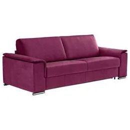 2,5-Sitzer Egoitaliano "Cecilia, modern und elegant mit erstklassigem Sitzkomfort" Sofas Gr. B/H/T: 234cm x 85cm x 102cm, Luxus-Microfaser BLUSH, pink (fuchsia) mit verchromten Metallfüßen