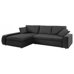 Ecksofa Trendmanufaktur "Indie II, tolle Detailverarbeitung, bequem und komfortabel im Sitz" Sofas Gr. B/H/T: 269cm x 86cm x 169cm, Struktur fein, Recamiere links, mit Bettfunktion, schwarz XL und XXL, wahlweise mit Bettfunktion, L-Form