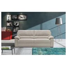 2,5-Sitzer Egoitaliano "Doris, modernes Designersofa, Ledersofa mit erstklassiger Sitzqualität" Sofas Gr. B/H/T: 192 cm x 90 cm x 93 cm, Leder BULL, grau (perlgrau) edle Detailverarbeitung, perfekte Polsterung, aus hochwertigem Leder