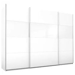 Schwebetürenschrank Rauch "Quadra BESTSELLER Schrank Schlafzimmerschrank in vielen Breiten" Schränke Gr. B/H/T: 315 cm x 230 cm x 62 cm, 3 St., weiß (weiß, weißglas) Kleiderschrank Garderobenschrank mit Glaselementen