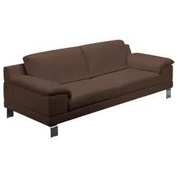 2,5-Sitzer Egoitaliano "Shakira, Design und Sitzkomfort auf hohem Niveau, tolle Details" Sofas Gr. B/H/T: 216 cm x 84 cm x 92 cm, Leder BULL, braun (chocolate) bequeme Armlehne und Rückenlehne