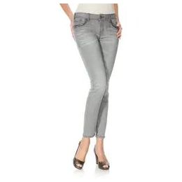 Röhrenjeans Heine Gr. 38, Normalgrößen, grau (grey denim) Damen Jeans