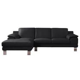 Ecksofa Egoitaliano "Shakira, Design und super Sitzkomfort auf hohem Niveau, tolle Details" Sofas Gr. B/H/T: 236cm x 84cm x 152cm, Leder BULL, Recamiere links, grau (smoke) mit Recamiere, L-Form, edle Füße