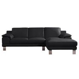 Ecksofa Egoitaliano "Shakira, Design und super Sitzkomfort auf hohem Niveau, tolle Details" Sofas Gr. B/H/T: 236cm x 84cm x 152cm, Leder BULL, Recamiere rechts, grau (smoke) mit Recamiere, L-Form, edle Füße