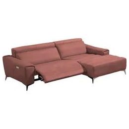 Ecksofa Egoitaliano "Suzette, Designsofa mit hohem Sitzkomfort" Sofas Gr. B/H/T: 266cm x 95cm x 163cm, Luxus-Microfaser BLUSH, Recamiere rechts, mit Relaxfunktion, braun (chedar wood) mit Recamiere, inkl. 1 elektronischen Relaxfunktion, L-Form