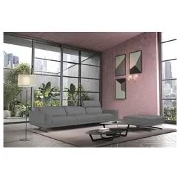 3-Sitzer Egoitaliano "Gloria, super bequem, hochwertige Verarbeitung, edles Design, Megasofa" Sofas Gr. B/H/T: 327cm x 96cm x 109cm, Luxus-Microfaser Lederoptik, grau (steingrau) beidseitig verstellbare Rückenelemente, mit Designmetallfüßen