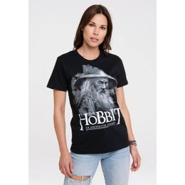 logoshirt Damen T-Shirt "Hobbit - Gandalf", schwarz, Gr. L, bedruckt, 100% Baumwolle, Shirts, mit lizenziertem Print
