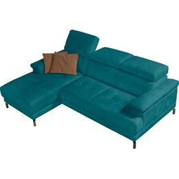 Ecksofa Egoitaliano, B:250cm H:99cm T:166cm, blau, Wohnzimmer, Sofas, "Soul, Design und Sitzkomfort auf hohem Niveau, tolle Details, L-Form", mit
