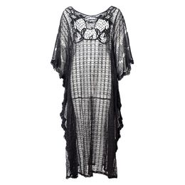 NASSAU BEACH Damen Strandkleid "NB231050", schwarz, 100% Polyester, Kleider