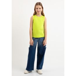 Gulliver M&auml;dchen Bequeme Jeans, blau, Gr. 164, unifarben, 100% Baumwolle, Jeans, mit seitlichen Schlitzen