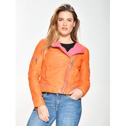 Maze Damen Lederjacke "Diamond", orange, Gr. XL, Obermaterial: 100% Lammleder; Futter: 100% Polyester; &Auml;rmelfutter: 100% Polyester, Jacken