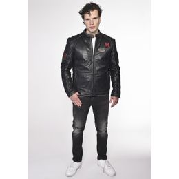 Mustang Herren Lederjacke "3102139", schwarz, Gr. XXL, Obermaterial: 100% Leder, Lamm / Innenfutter: 100% Baumwolle / F&uuml;tterung: 100% Polyester /