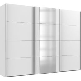 Schwebetürenschrank wimex "Barmbek Schlafzimmerschrank BESTSELLER Garderobenschrank" Schränke Gr. B/H/T: 313 cm x 236 cm x 64 cm, 3 St., weiß (weiß, spiegel) Kleiderschrank mit 2 Stoffboxen und zusätzlichen Böden, Spiegeltür