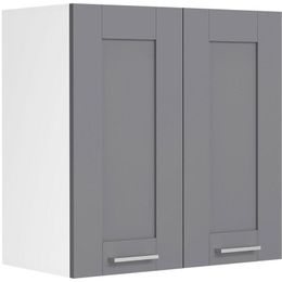 ebuy24 - Colura Küchenoberschrank 60 cm 2 Türen anthrazit grau, weiß.