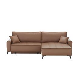 Höffner Ecksofa Leanny ¦ braun ¦ Maße (cm): B: 264 H: 93 T: 181