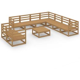 vidaXL - 10-tlg. Garten-Lounge-Set Honigbraun Massivholz Kiefer