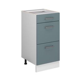 Unterschrank R-Line, Blau-Grau, 40 cm mit Schubladen, ohne Arbeitsplatte VICCO