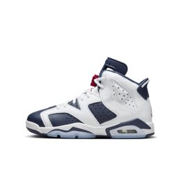 Air Jordan 6 Retro "White and Midnight Navy" Schuh (ältere Kinder) - Weiß