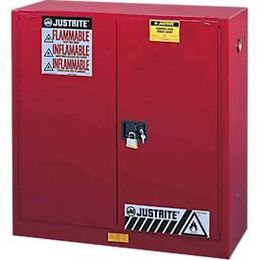 Justrite Classic Sure-Grip® EX FM-Sicherheitsschrank, für Farb- und Aerosoldosen bis 151 Liter, selbstschließende Türen, rot