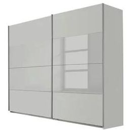 Schwebetürenschrank Rauch "Quadra Bestseller Schlafzimmerschrank in vielen Breiten" Schränke Gr. B/H/T: 271cm x 230cm x 62cm, 2 St., grau (seidengrau/seidengrauglas) Kleiderschrank Garderobenschrank Schrank mit Glaselementen