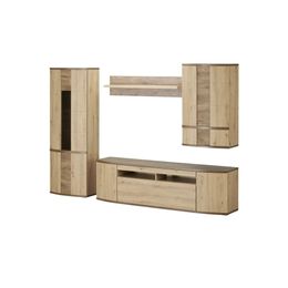 Wohnwand Grasse - holzfarben - 357 cm - 209 cm - 50 cm - Sconto