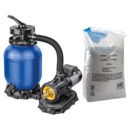 Sandfilteranlage MY POOL BWT "mp 28-4", blau (blau, schwarz), B:34cm H:58cm L:0cm, Kunststoff, Materialmix, Filteranlagen, 4 m³/h, inkl. 25 kg Quarzsand