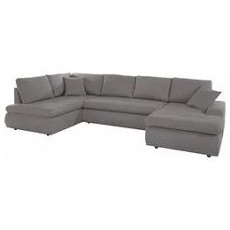 Wohnlandschaft Trendmanufaktur "Indie II, tolle Detailverarbeitung, bequem und komfortabel im Sitz" Sofas Gr. B/H/T: 315cm x 86cm x 179cm, Struktur fein, Recamiere rechts, ohne Bettfunktion, grau wahlweise mit Bettfunktion, U-Form