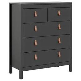 Kommode Home Affaire "Madrid, Aufbewahrung, Schubladenschrank, Stauraum" Sideboards Gr. B/H/T: 82,1 cm x 98,9 cm x 38,4 cm, 5 St., schwarz (schwarz matt) mit 5 Schubladen, Breite 82 cm, Höhe 99 cm