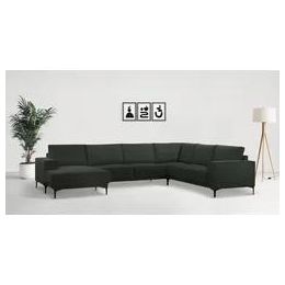 Wohnlandschaft Places of Style "Oland" Sofas Gr. B/H/T: 342cm x 85cm x 260cm, Webstoff, Recamiere links, grau (anthracite) U-Form, im zeitlosem Design und hochwertiger Verabeitung