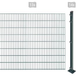 Arvotec Doppelstabmattenzaun "EASY 163 zum Aufschrauben" Zaunelemente Zaunhöhe 163 cm, Zaunlänge 2 - 60 m Gr. H/L: 163 cm x 26 m, Pfosten: 14 St., grau (anthrazit)