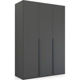 Drehtürenschrank Rauch "Kleiderschrank Schrank Garderobe Wäscheschrank PURISMA in schlichter" Schränke Gr. B/H/T: 151 cm x 223 cm x 60 cm, 3 St., grau (graphit) mit umfangreicher Innenausstattung