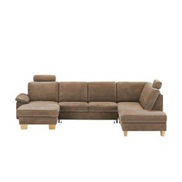 meinSofa Wohnlandschaft Leder Samu ¦ braun ¦ Maße (cm): B: 316 H: 90