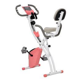 HOMCOM Heimtrainer 2-in-1 Fahrradtrainer LCD-Display klappbarer Hometrainer Trimmrad mit 8 stufig einstellb