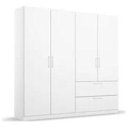 Drehtürenschrank Rauch "Kleiderschrank Schrank Garderobe Wäscheschrank CHALLENGER" Schränke Gr. B/H/T: 181,0 cm x 197,0 cm x 54,0 cm, 4 St., weiß (alpinweiß) mit Spiegeltüren und geräumigen Schubladen MADE IN GERMANY