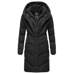 Steppmantel Ragwear "Natalka" Gr. XL (42), schwarz (dark) Damen Mäntel stylischer, gesteppter Winterparka mit gefütterter Kapuze