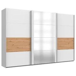 Schwebetürenschrank wimex "Barmbek Schlafzimmerschrank BESTSELLER Garderobenschrank" Schränke Gr. B/H/T: 360cm x 236cm x 64cm, 3 St., weiß (weiß/artisan eiche nachbildung/spiegel) Kleiderschrank mit 2 Stoffboxen und zusätzlichen Böden, Spiegeltür