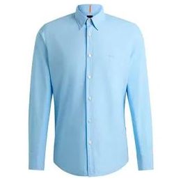 Langarmhemd BOSS ORANGE "Relegant_6_M" Gr. XXXL, N-Gr, blau (open blue460) Herren Hemden mit BOSS Stickerei