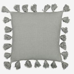 TK Maxx Graues Kissen mit Quasten 65x65cm