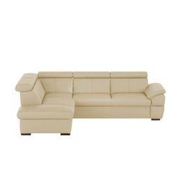 U.N.O uno Ecksofa aus Echtleder Town ¦ beige ¦ Maße (cm): B: 264 H: 76 T: 2