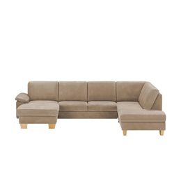 meinSofa Wohnlandschaft Leder Samu ¦ beige ¦ Maße (cm): B: 316 H: 90