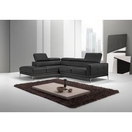 Ecksofa Egoitaliano "Claudie, Designsofa mit extrakomfortablem Sitzkomfort", schwarz, B:268cm H:97cm T:226cm, Luxus-Microfaser (100% Polyester) Leder &raquo;BULL&laquo; (echtes Rindsleder). Geschliffenes, pigmentiertes und behandeltes Rindsleder mit einer Dicke von 1, 3-1, 5 mm. Dieses Leder zeigt eine ziemlich weiche Hand mit einem halb undurchsichtigen Aussehen. Es handelt sich um ein gesch&uuml;tztes Leder. Ein