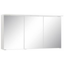 Spiegelschrank Welltime "Ravenna" Schränke Gr. B/H/T: 120 cm x 66 cm x 20 cm, Front mit Spiegel aus ESG-Sicherheitsglas beklebt, 3 St., weiß Breite 120 cm, mit LED Beleuchtung