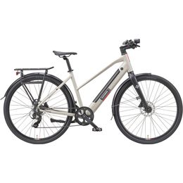 E-Bike Telefunken "UH210 Damen" E-Bikes Gr. 48 cm, 28 Zoll (71,12 cm), grau (seidengrau) Pedelec, Elektrofahrrad für Damen, Urbanbike, Cityrad