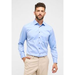 Langarmhemd Eterna "MODERN FIT" Gr. 39, Normalgrößen, blau (mittelblau) Herren Hemden