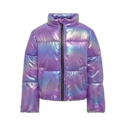 Steppjacke KIDS Only "KOGCELINE METALLIC SHORT PUFFER CS OTW" Gr. 146, lila (purple opulence) Mädchen Jacken