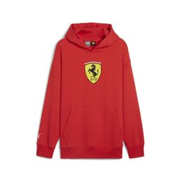 Hoodie Puma "Scuderia Ferrari Race Big Shield Herren" Gr. L, rot (rosso corsa red) Herren Sweatshirts