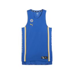 Trainingsshirt Puma "Maccabi Game Basketballtrikot Herren", Herren, Gr. L, blau (nautical blau), Obermaterial: 100% Polyester; Seite: 100% Polyester; Hinterer Einsatz: 100% Polyester, clean, regular fit, Rundhals, ohne Ärmel, Shirts