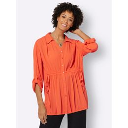 WITT Damen Longbluse mit Tunnelzug in der Taille, orange, Gr&ouml;&szlig;e 38
